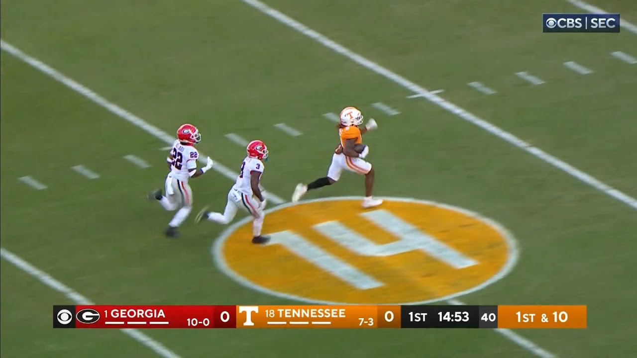 Tennessee 75 yard touchdown run on first play vs Georgia - YouTube