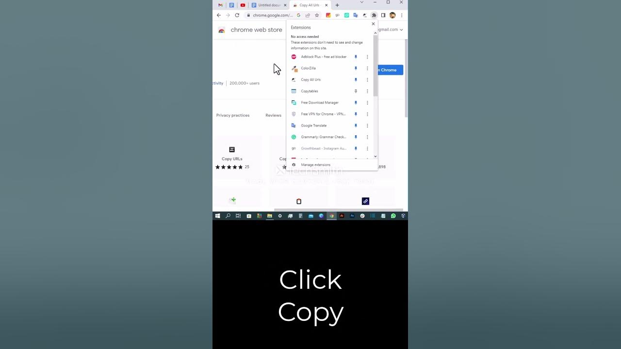 How to Copy URLS of All Open Tabs in Chrome Browser - YouTube
