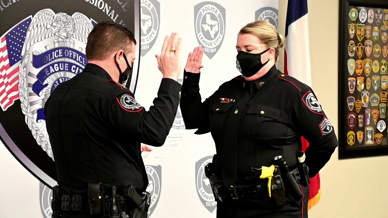 The League City Police Department promotes three officers - YouTube