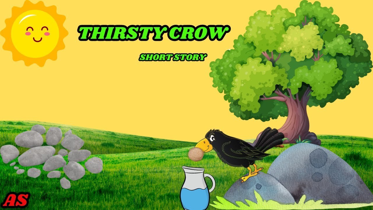 Thirsty Crow Story in English | Moral Stories for kids | The thirsty crow | Popular story | 1min ...