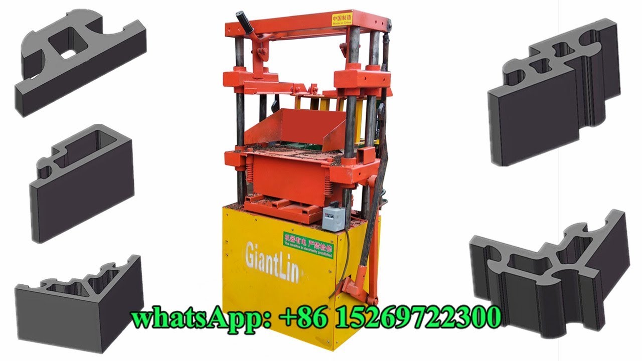 V5 small habiterra block machine, concrete interlocking lego brick ...