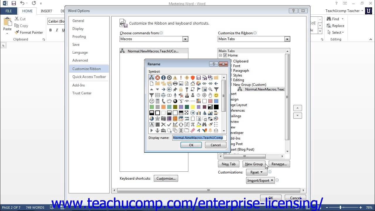 Microsoft Office Word 2013 Tutorial Making Macros 22.3 Employee Group ...