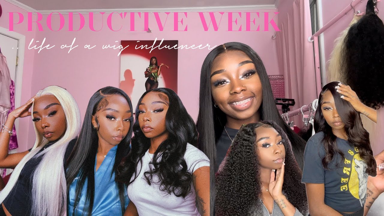 PRODUCTIVE week ♡ : life of a wig influencer - 7 wig collabs, 1 lash ...