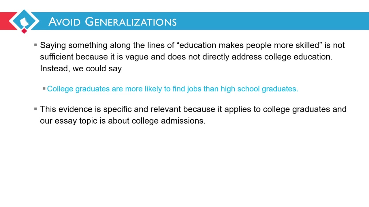 Avoiding Generalizations - YouTube