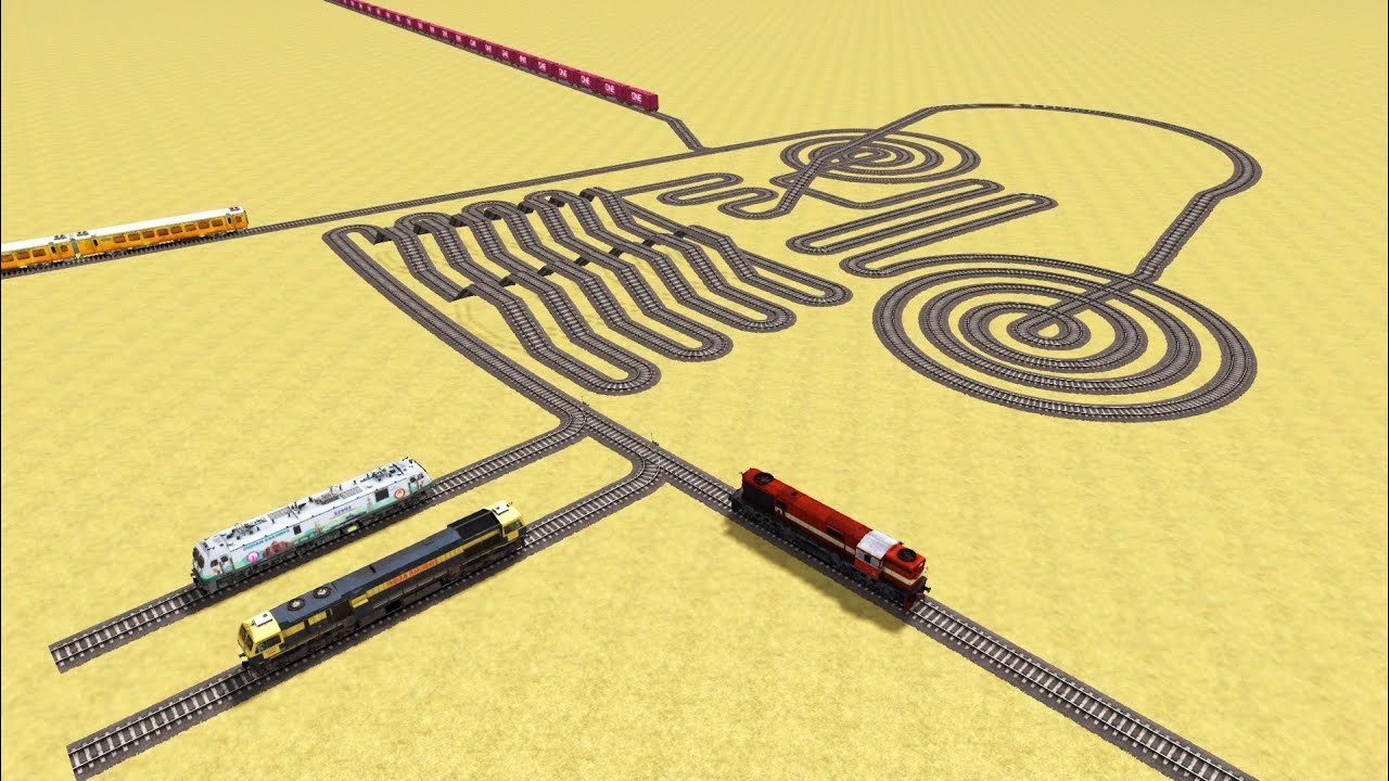 ONE TRACK FACE TO FACE FIVE TRAIN CIRCLE ROUND ZIG ZAG TRACKS 🐍 ...