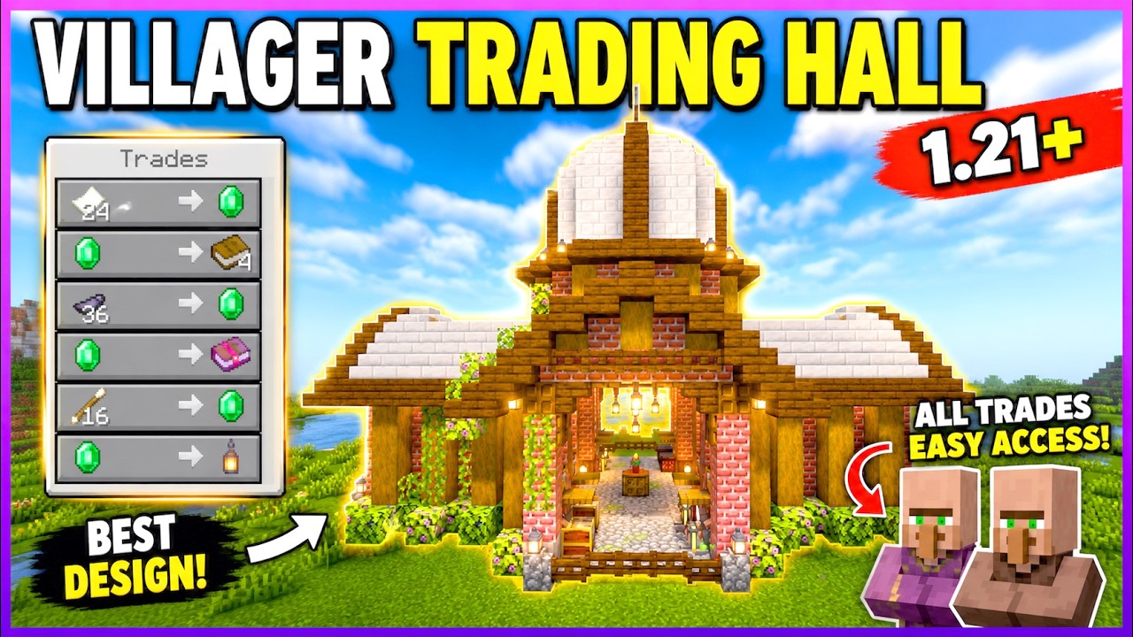 Minecraft 1.21+ The ULTIMATE Villager Trading Hall (Easy Tutorial ...
