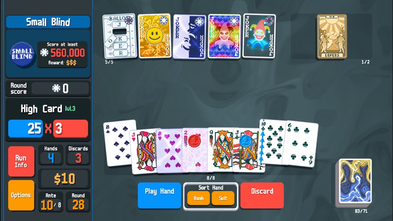 Balatro unseeded victory | Sock and buskin | hologram | smiley face ...