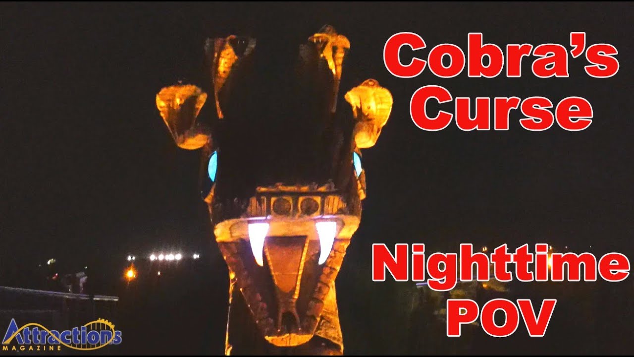 Cobra’s Curse Roller Coaster Nighttime POV at Busch Gardens Tampa - YouTube