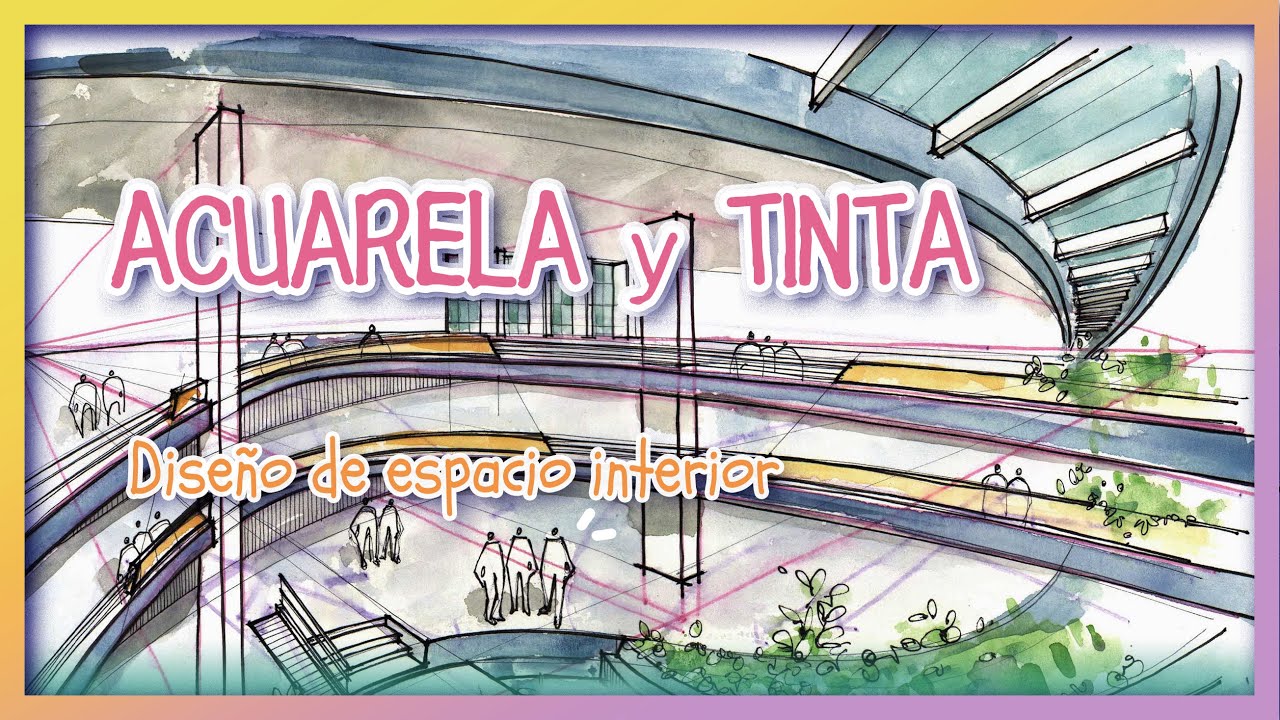 Perspectiva interior con 2 puntos de fuga - Formas curvas - YouTube