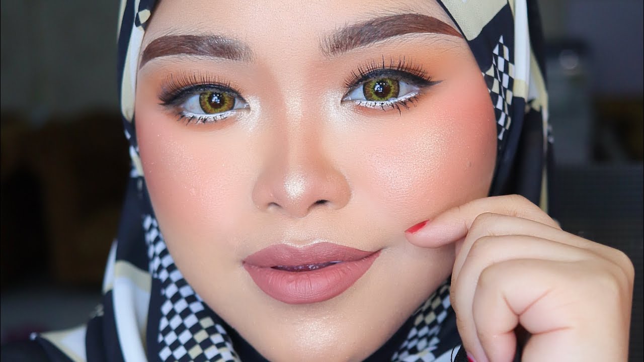 makeup coklat cair untuk tema raya hitam - YouTube