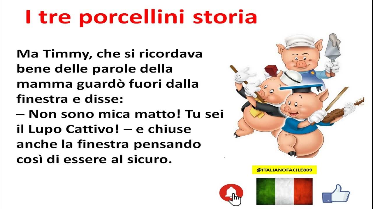 🐷🐷🐷 i tre porcellini storia | Los tres cerditos en italiano | APRENDE ...