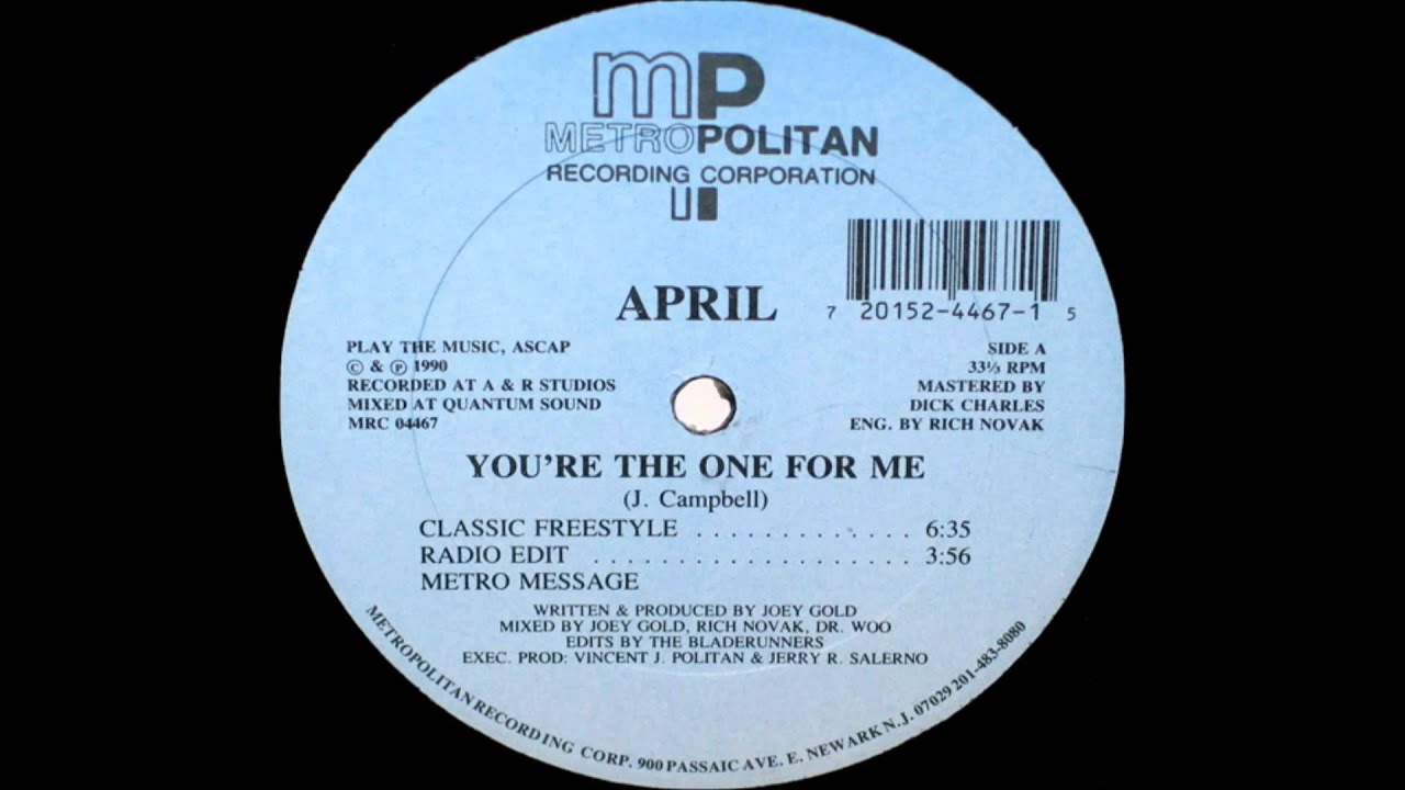 April You´re the one for me Classic Freestyle - YouTube