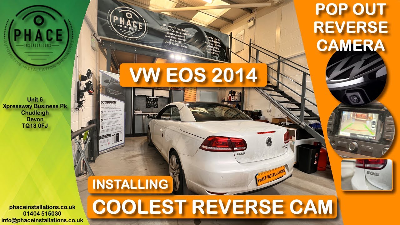 VW EOS HAVING POP OUT VW BADGE REVERSE CAMERA - VERY COOL - PHACE INSTALLATIONS - YouTube