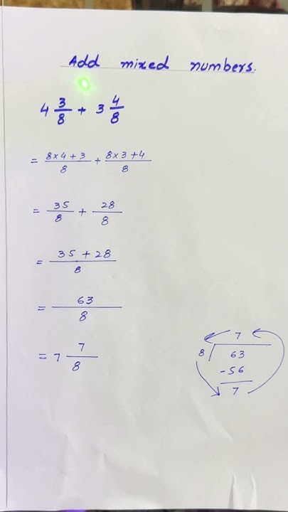 Addition of mixed numbers fully explained| Mathematics |@Mathsworld6 ...