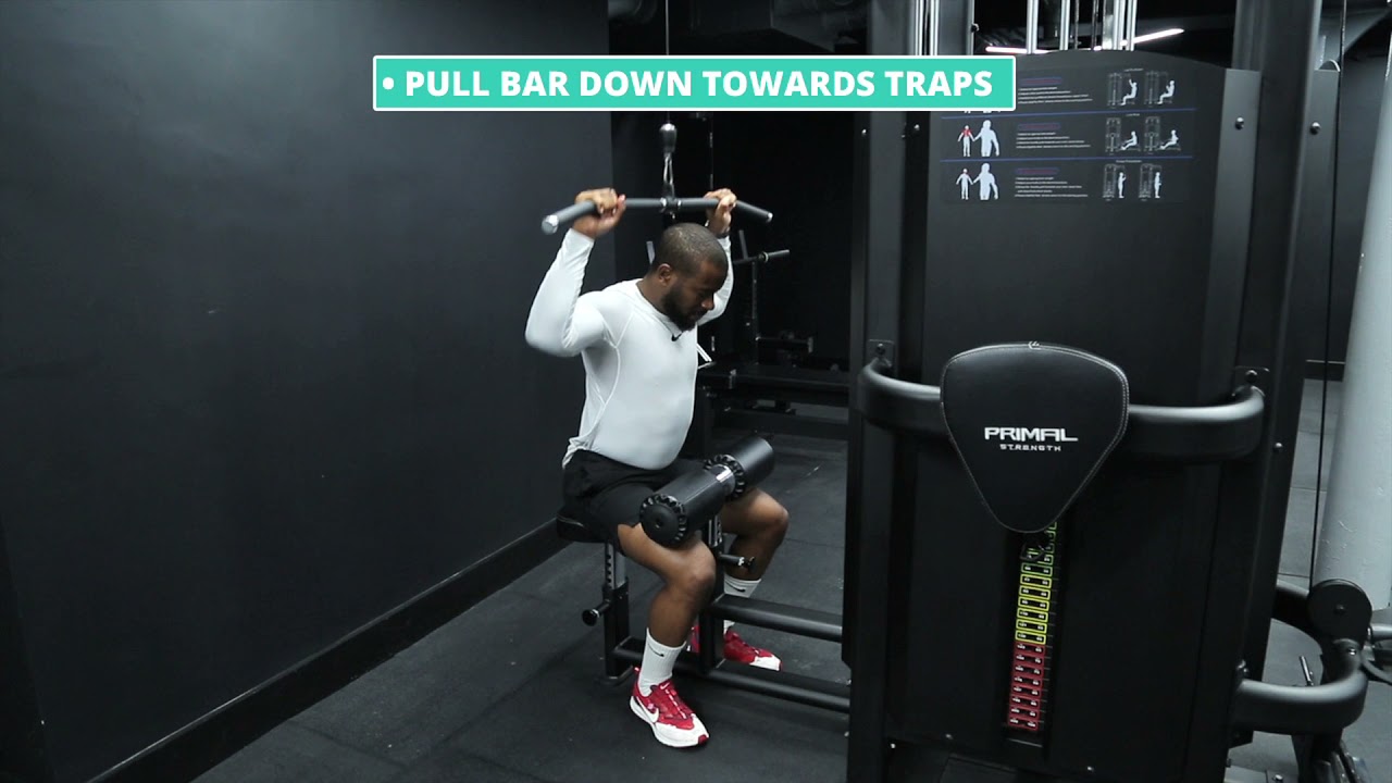 How To Do Seated Cable Lat Pulldown - Medium Grip Behind Head ...