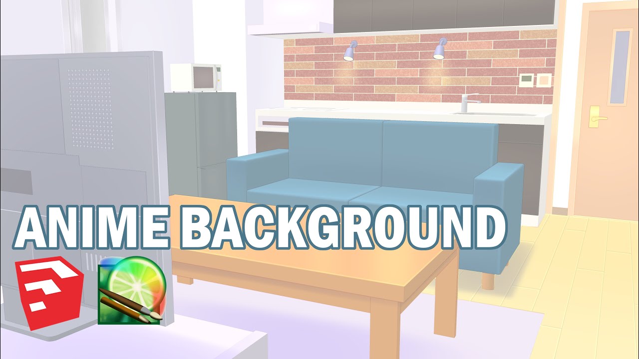 Making anime background with SketchUp and PaintToolSAI - YouTube