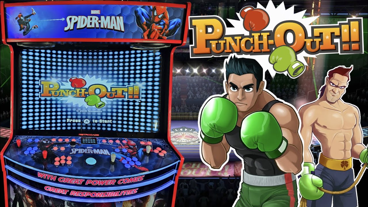 Playing all Punch Out Games on Spider-Man 4 Player Retro-Cade - YouTube