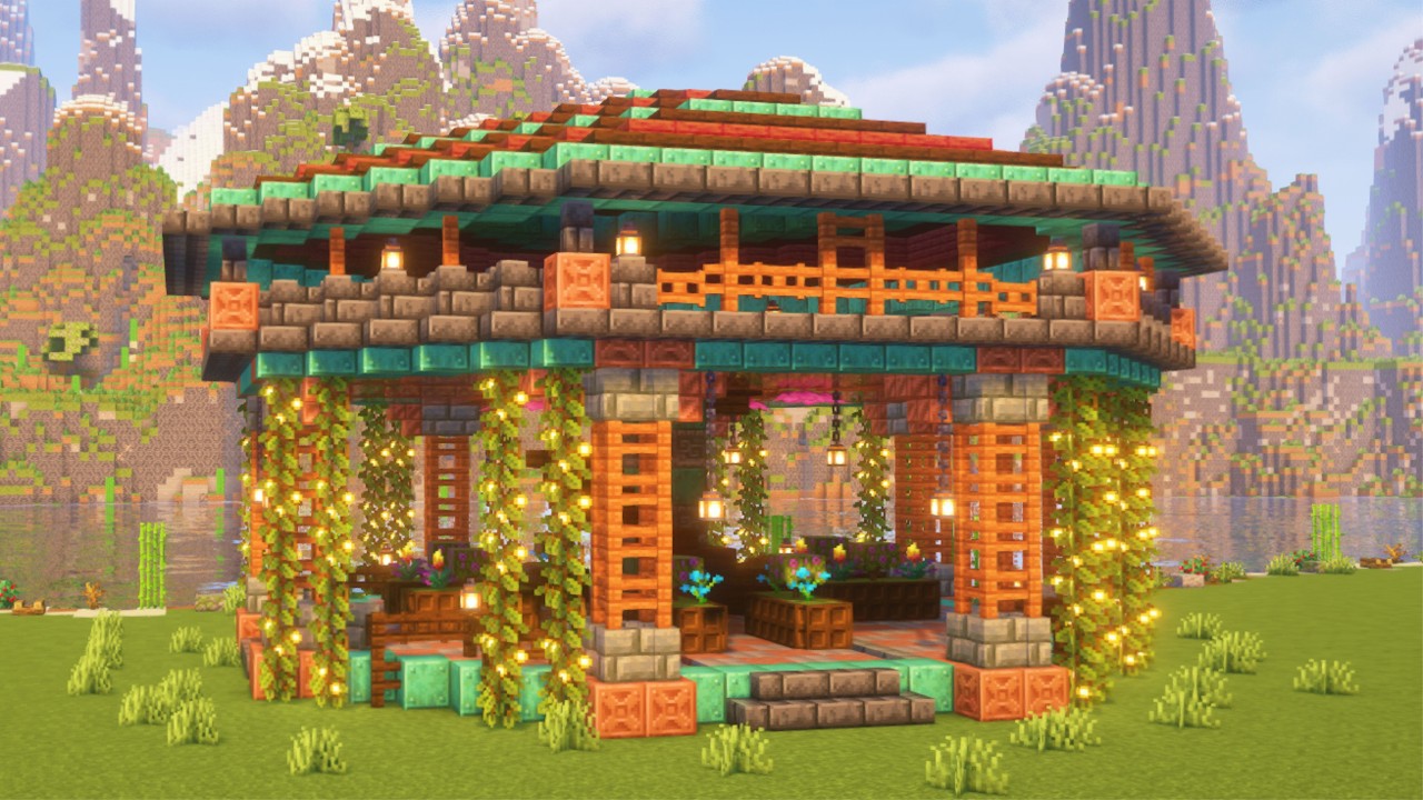 How to build Steampunk Gazebo - Minecraft Tutorial - YouTube