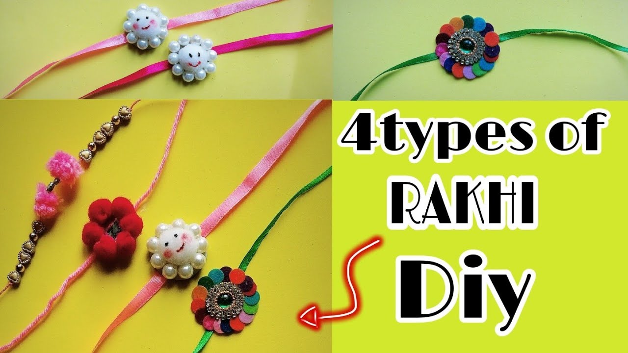 4 different types of rakhi || step by step tutorial || DIY - YouTube