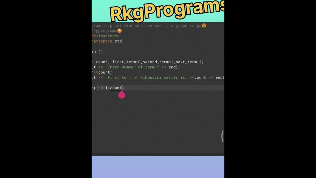 Program To Print Fibonacci Series In A Given Range🥰 Coding Programming C C Shorts