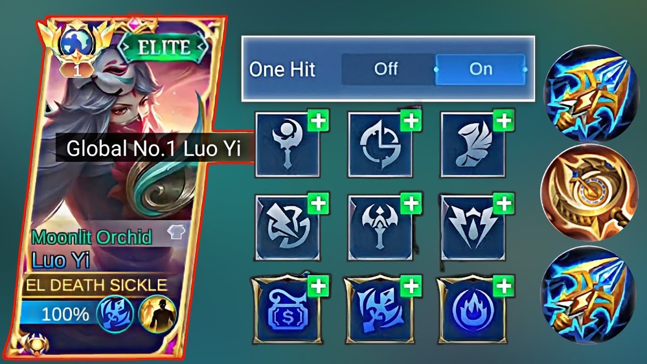 TOP 1 LUO YI ONE SHOOT BUILD AND EMBLEM SET 2023!! LUO YI INSANE DAMAGE ...