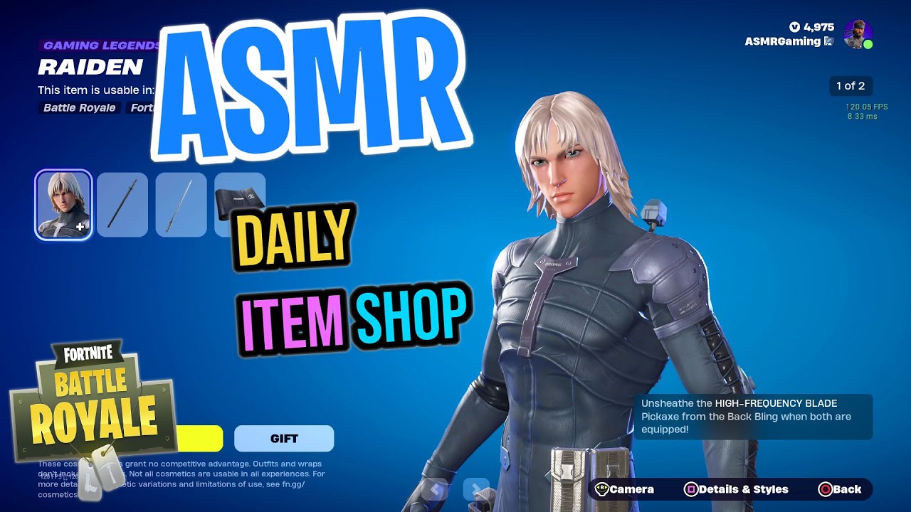 ASMR Fortnite NEW Raiden Skin Metal Gear Solid! Daily Item Shop 🎮🎧 ...