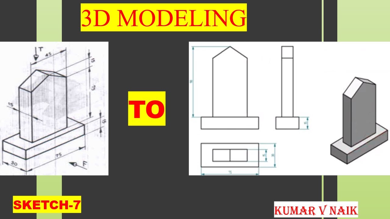 3D Modelling using Solid Edge, CAEG/CAED, Sketch 7. - YouTube