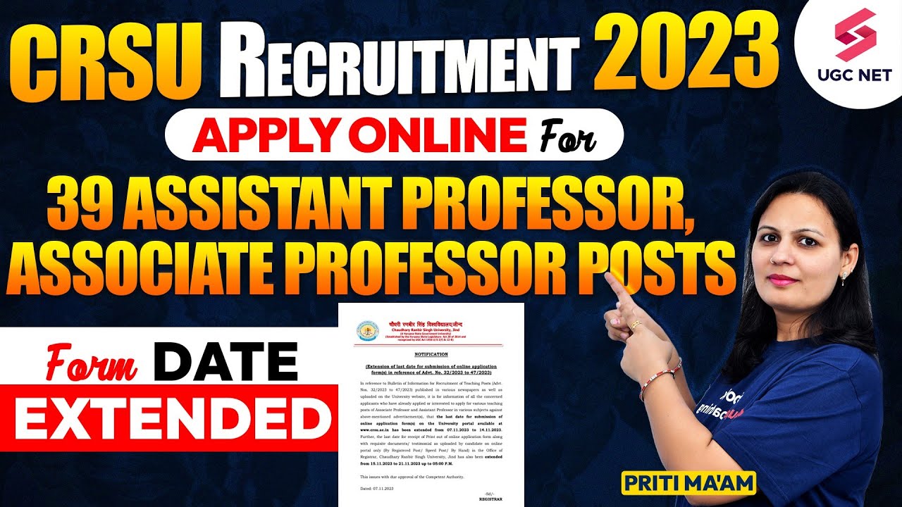 CRSU Asst Professor Form 2023 | CRSU Asst. Professor Form 2023 Date ...