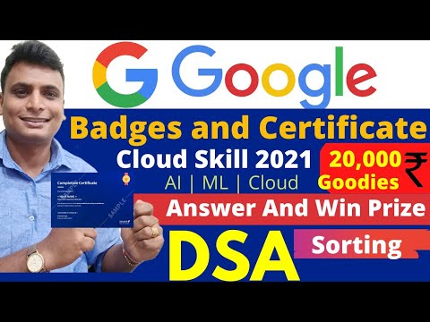 Google Cloud skill 2021 Free Badges Certificate | DSA Free Course ...