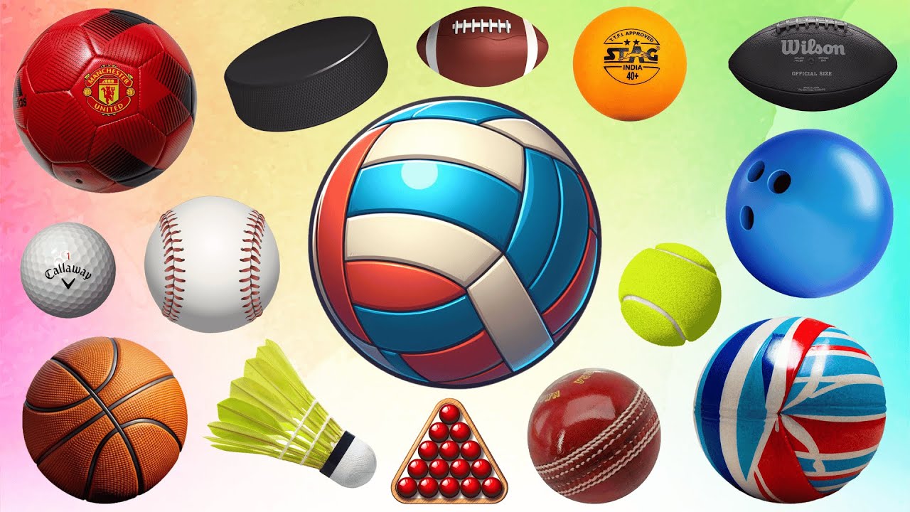 ENGLISH SPORTS BALL Names for Toddlers | Easy English Types of balls ...