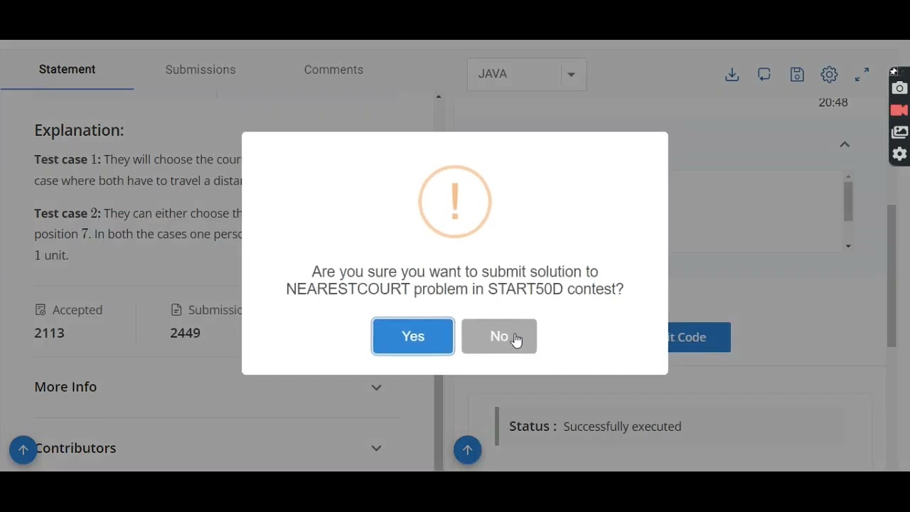 Nearest Court Solution|| starters 50 java - YouTube