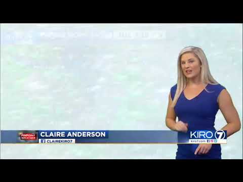 Claire Anderson KIRO Tight Sexy Blue Dress October 13, 2020