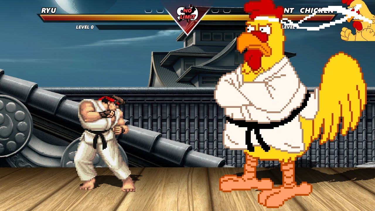 GIANT CHICKEN vs RYU - street fighter hardest level gameplay - YouTube