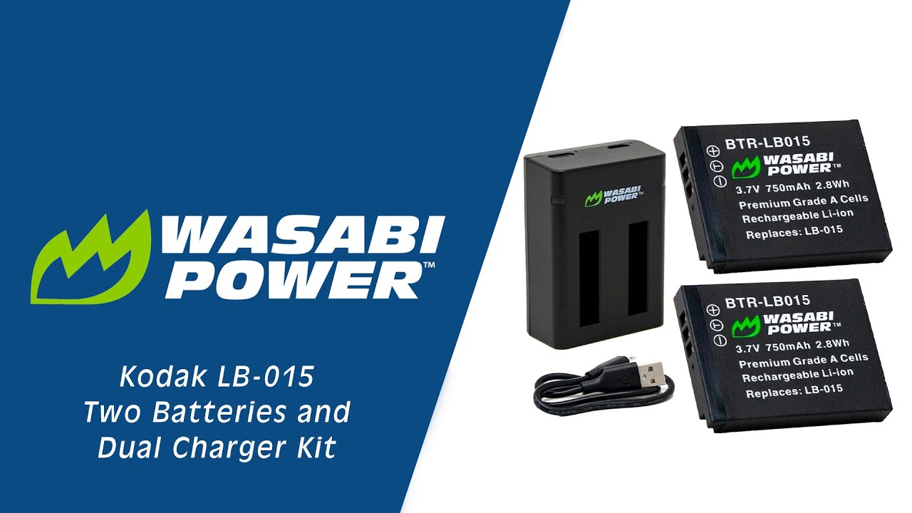 Kodak LB-015 | Battery (2-Pack) and Dual Charger Unboxing | Wasabi Power - YouTube