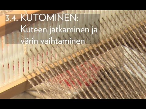 Kutominen: kuteen jatkaminen ja värin vaihtaminen matkakangaspuissa ...