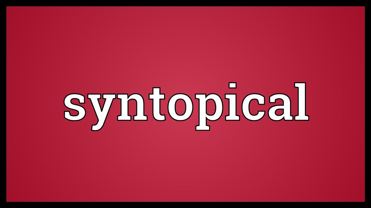 Syntopical Meaning - YouTube