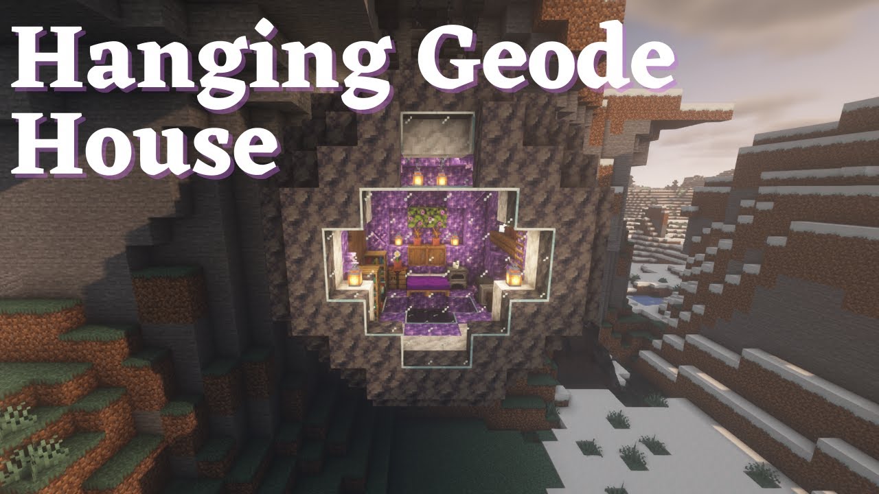Hanging Amethyst Geode House | Minecraft Build Tutorial - YouTube