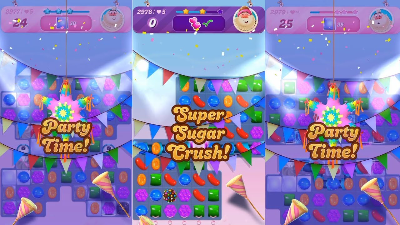 Using 2 Party Booster and 2 Ufo Booster | Hard Level 2978 | Candy Crush ...