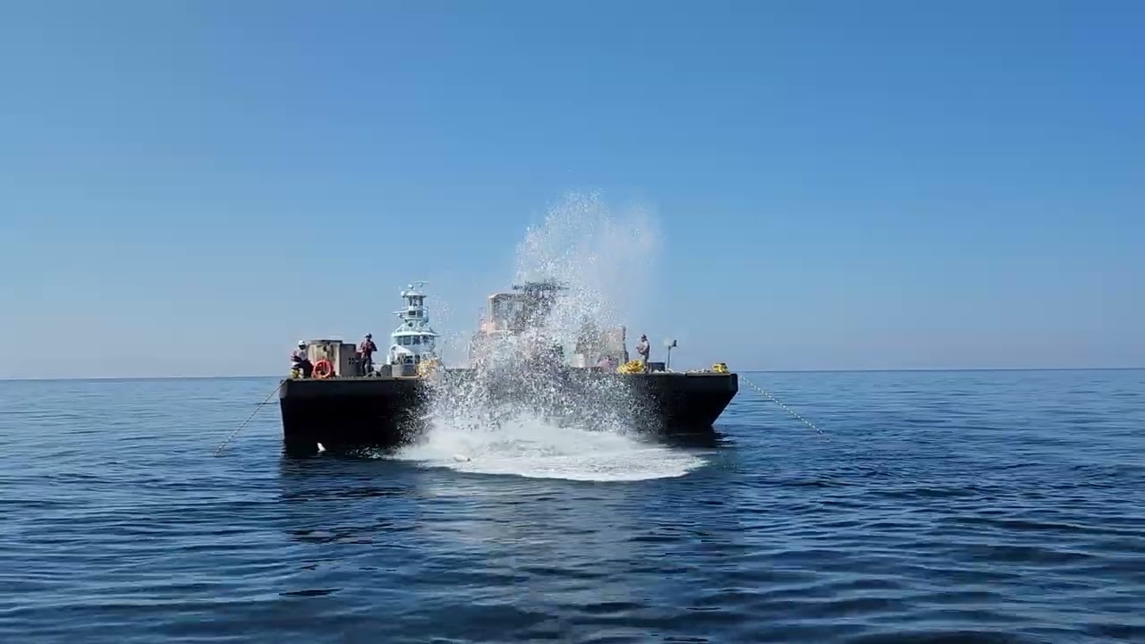 Over 500,000 lbs. of concrete debris deployed for artificial reef in Destin, Florida - YouTube