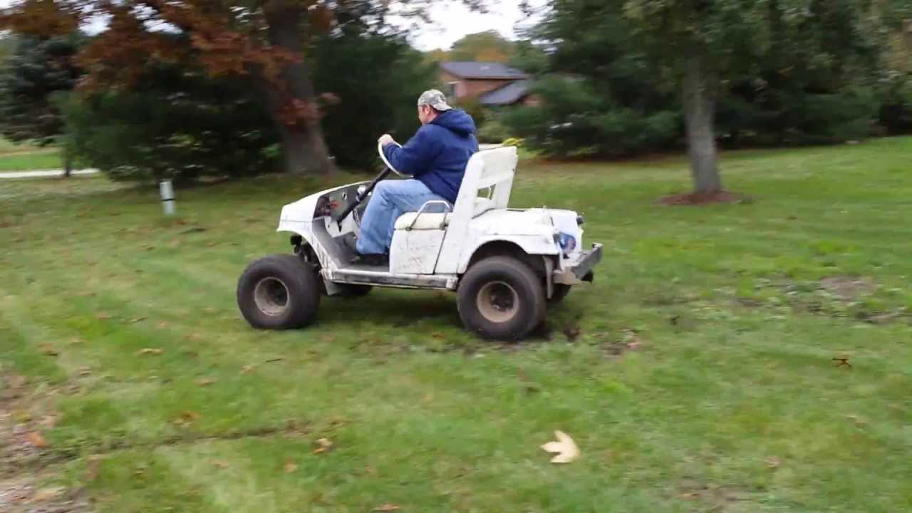 20hp honda vtwin golf cart with nitrous wheely - YouTube