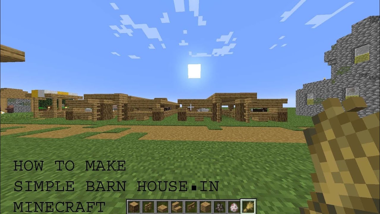HOW TO MAKE SIMPLE BARN HOUSE IN MINECRAFT - YouTube