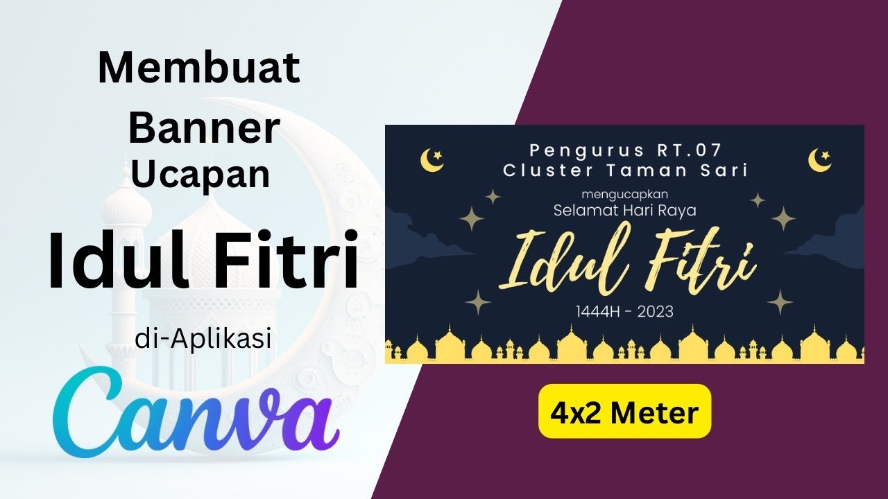 Membuat Banner Sealamat Hari Raya Idul Fitri ukuran 4x2 meter di ...