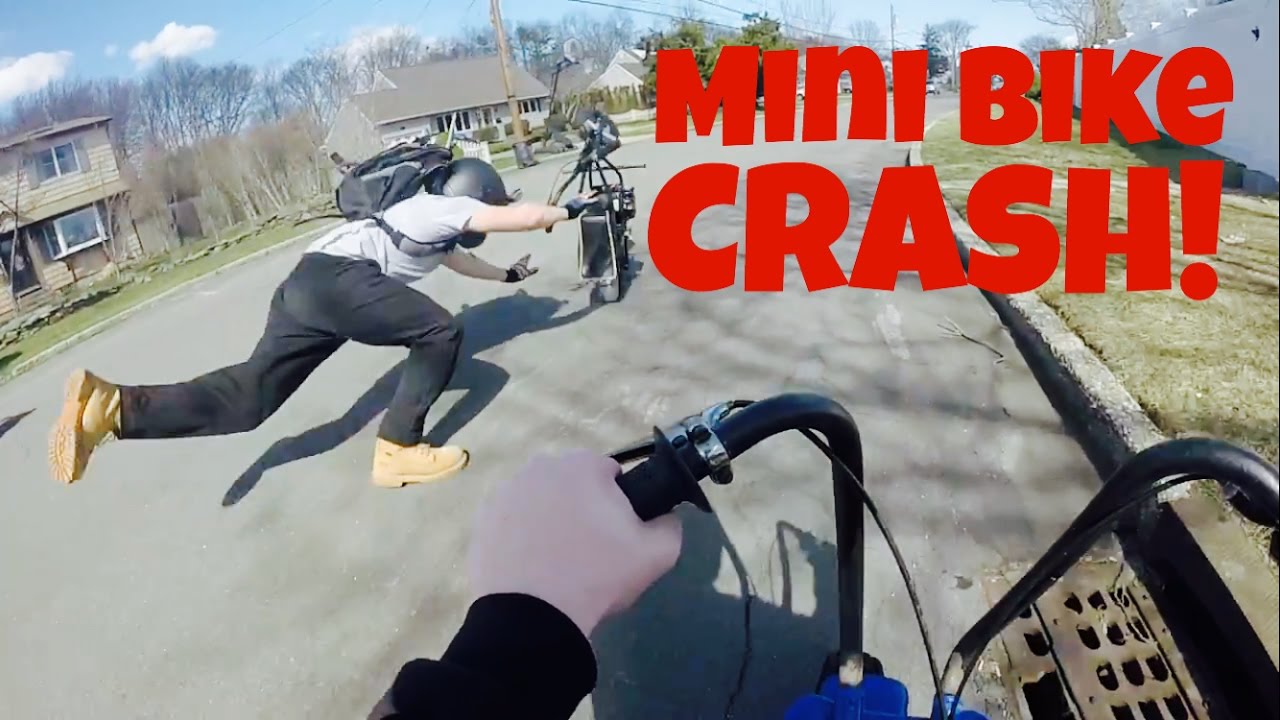 MINI BIKE CRASHES DURING A WHEELIE! - YouTube