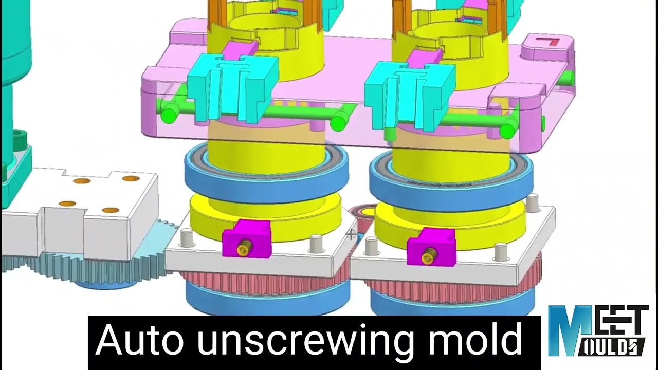 auto unscrewing mold - YouTube