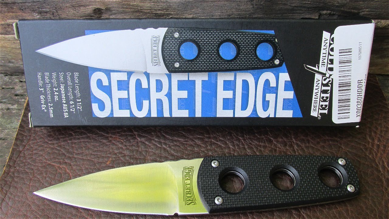 COLD STEEL SECRET EDGE FIXED BLADE SELF-DEFENSE KNIFE - YouTube