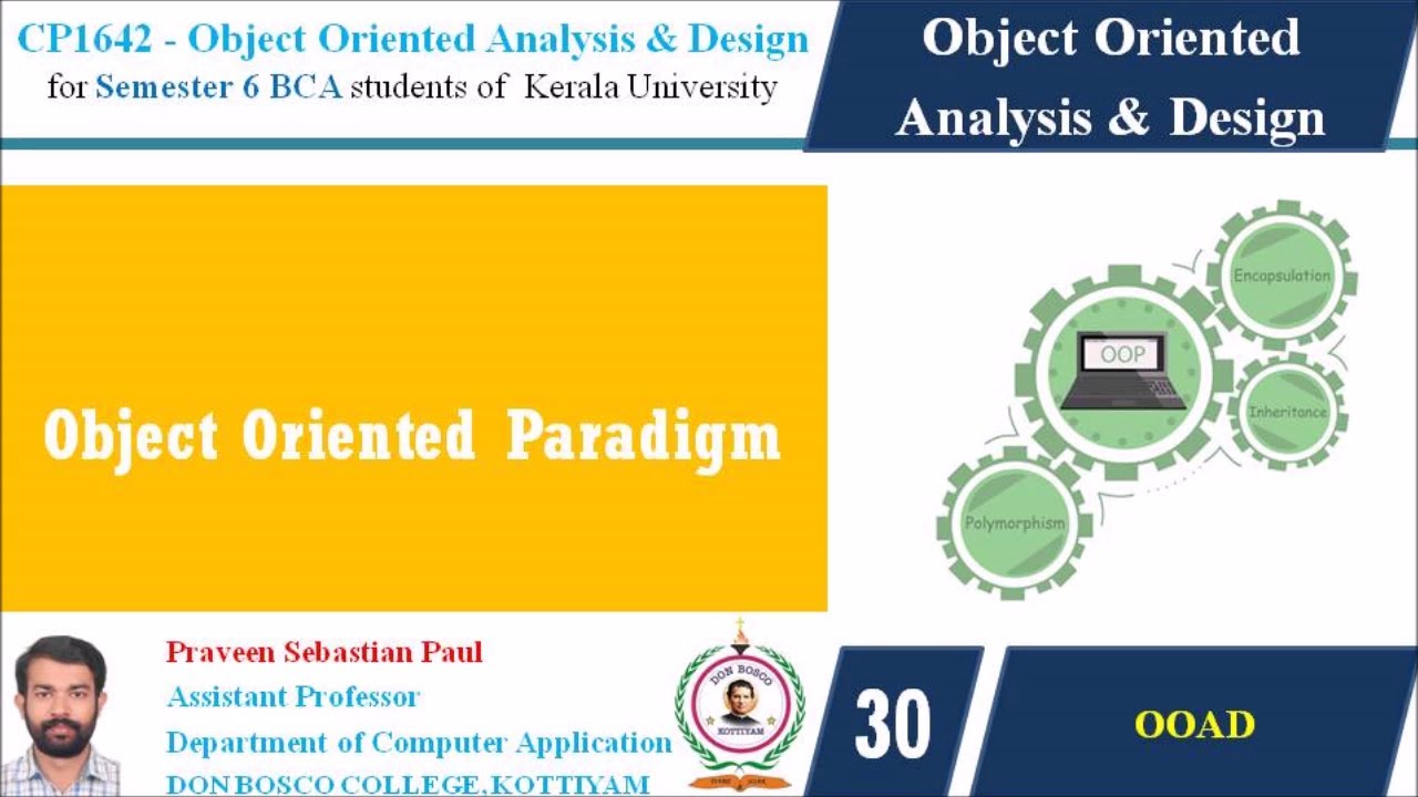 Lecture 30 Ooad Object Oriented Paradigm Bca Sem 6 Youtube 0280