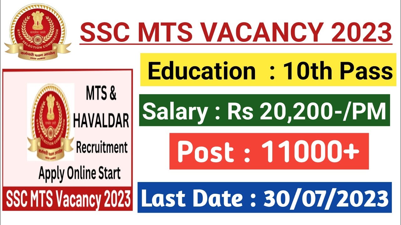 SSC MTS New Bharti 2023 | SSC MTS New Vacancy 2023| SSC MTS New Apply ...