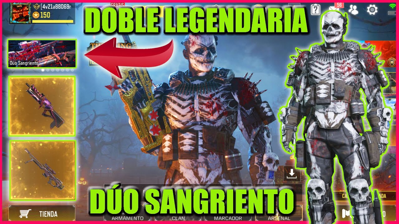 NUEVA RULETA DOBLE LEGENDARIA DÚO SANGRIENTO COD MOBILE RUIN BONE ...