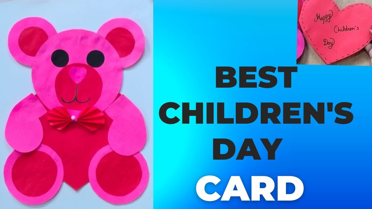 Easy children's Day card idea/Best teddy bear card/Easy card making DIY ...