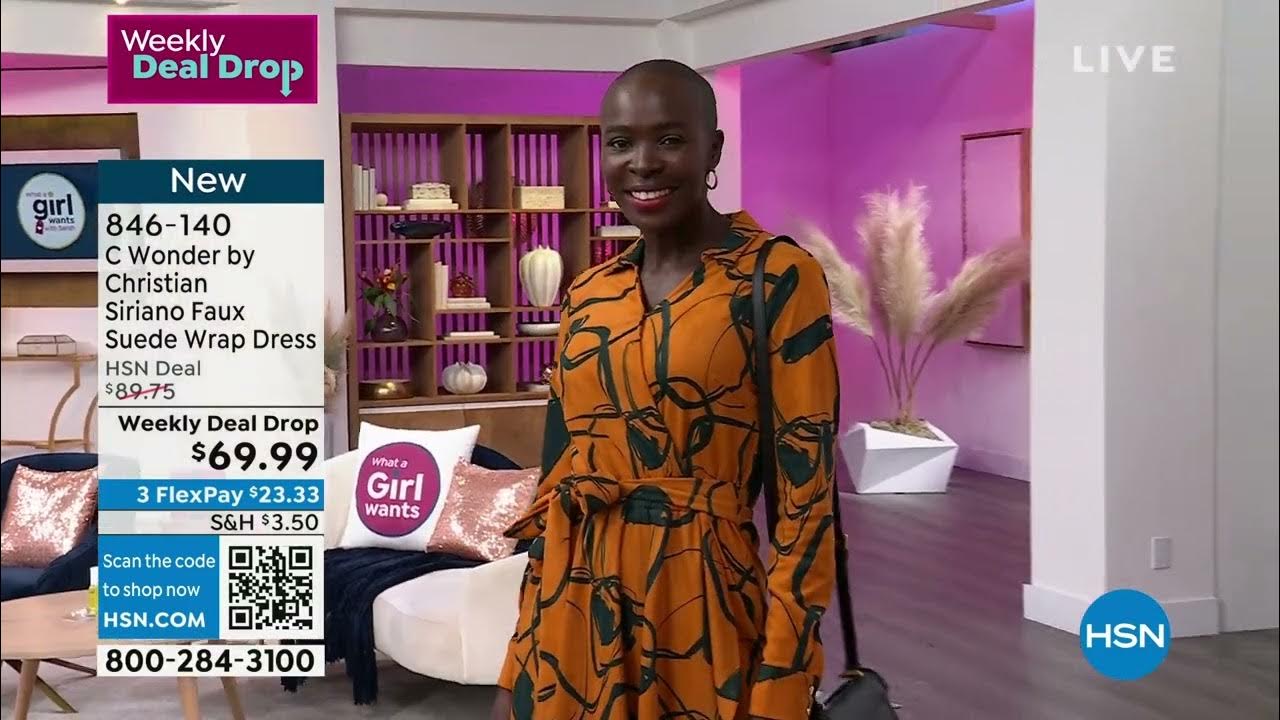 C Wonder by Christian Siriano Faux Suede Wrap Tie Dress - YouTube